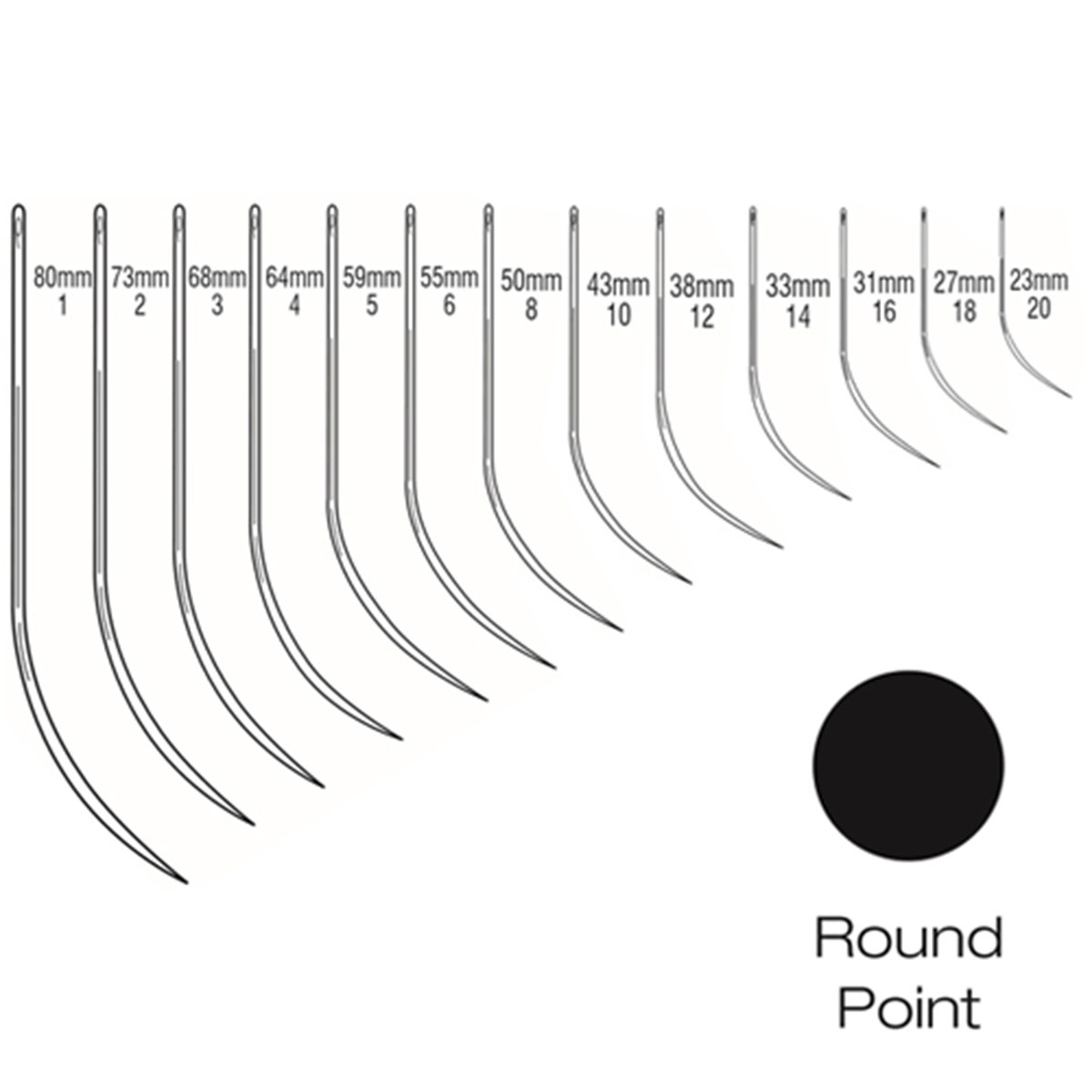 Barber of Sheffield Curved Round Suture Needle - The Vet Store