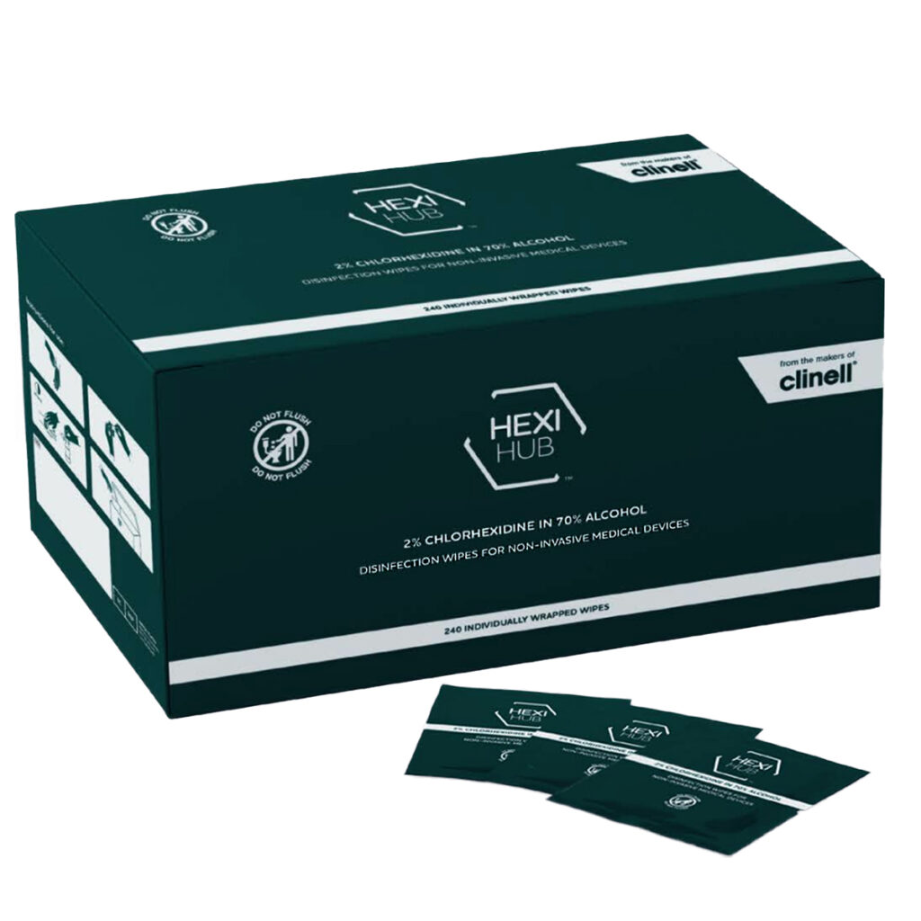 Hexi Hub Chlorhexidine Wipes for Medical Devices - The Vet Store